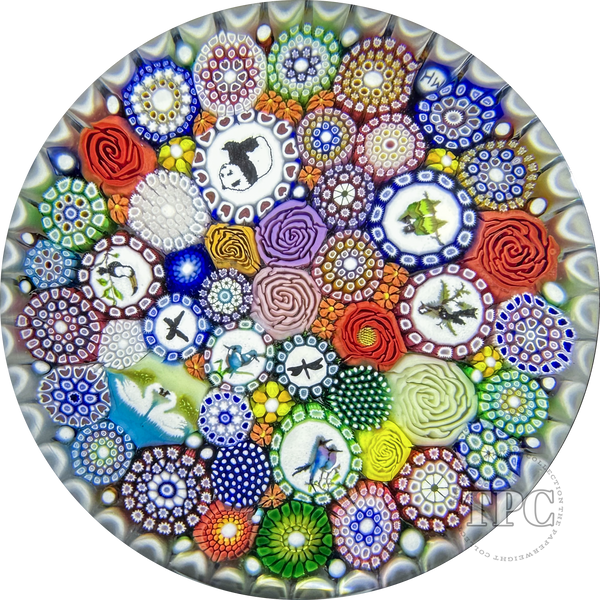 Michael Hunter Twists Studio 2024 Glass Art Paperweight Millefiori Clo