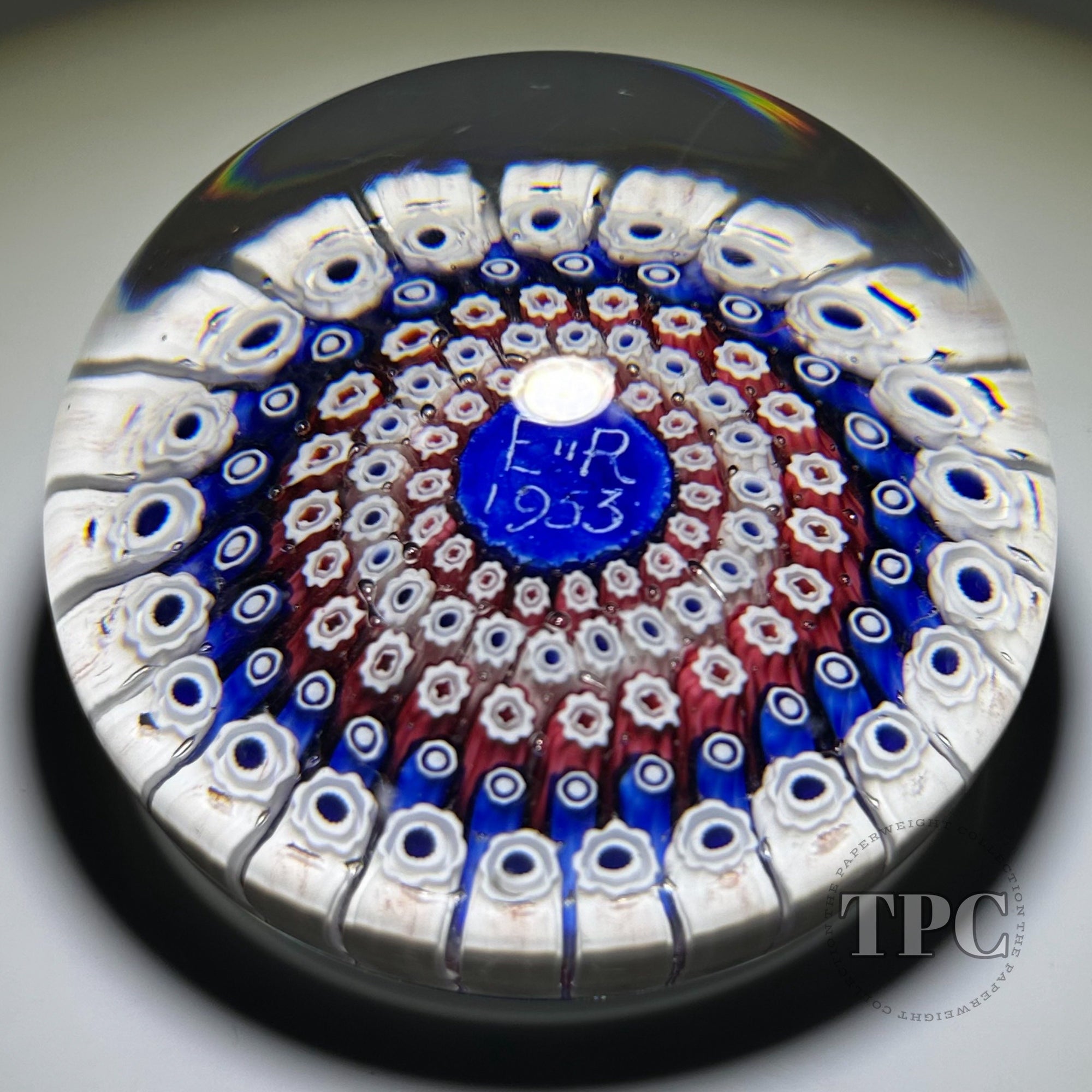 Vintage Whitefriars Art Glass Paperweight Concentric 1953 Elizabeth II