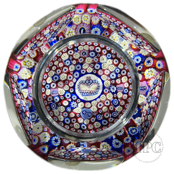 Whitefriars 1977 Glass Art Paperweight Queen's Silver Jubilee Colorful