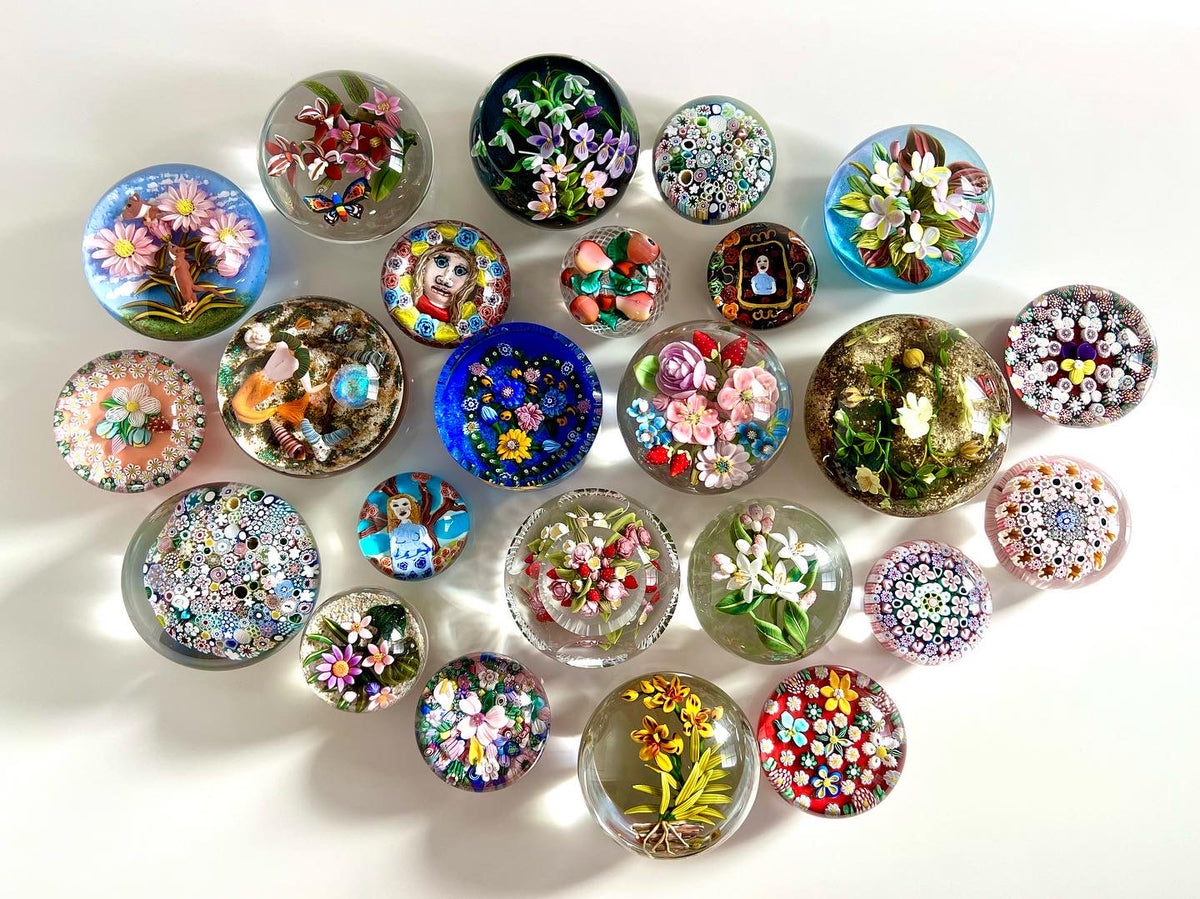 Perthshire 1975 Glass Art Paperweight Spaced Complex Millefiori on Ups