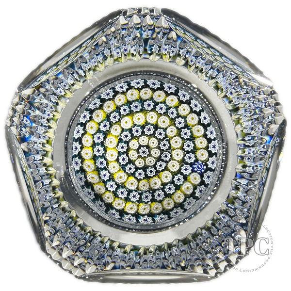 Whitefriars 1975 Glass Art Paperweight Colorful Concentric Millefiori