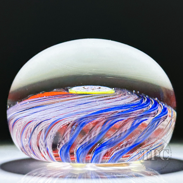 Perthshire Glass Art PP20 Glass Art Paperweight Colorful Spiral Pinwhe