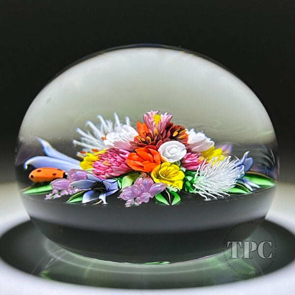 Richard Loesel 2022 Glass Art Paperweight Flamework Spring Flower Bouq