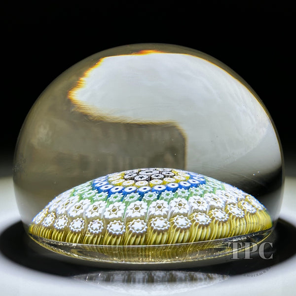 Whitefriars 1975 Glass Art Paperweight Colorful Concentric Millefiori