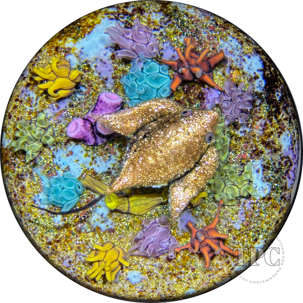 William Manson 2024 Art Glass Paperweight Compound Flamework Aventurin