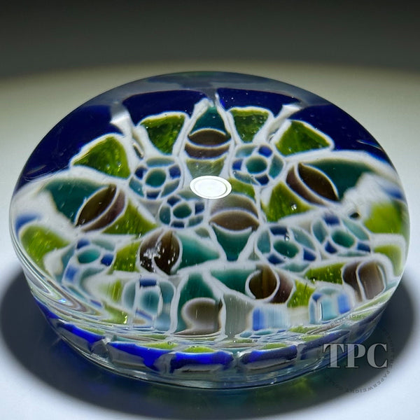Christina Callahan 2023 Glass Art Paperweight Patterned Stained Glass