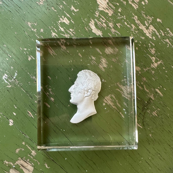 Antique Apsley Pellatt Sulphide Duke of Wellington Glass Paperweight P