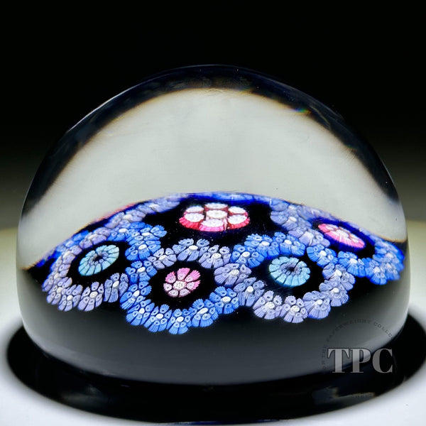 Whitefriars 1977 Glass Art Paperweight Colorful Interlaced Millefiori