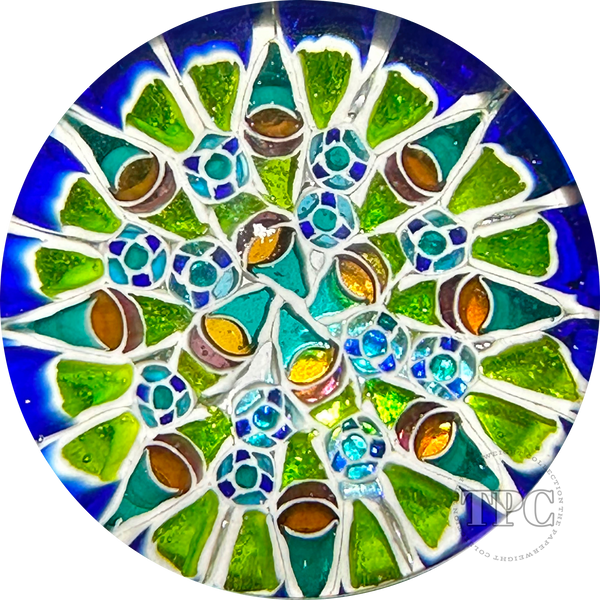 Christina Callahan 2023 Glass Art Paperweight Patterned Stained Glass