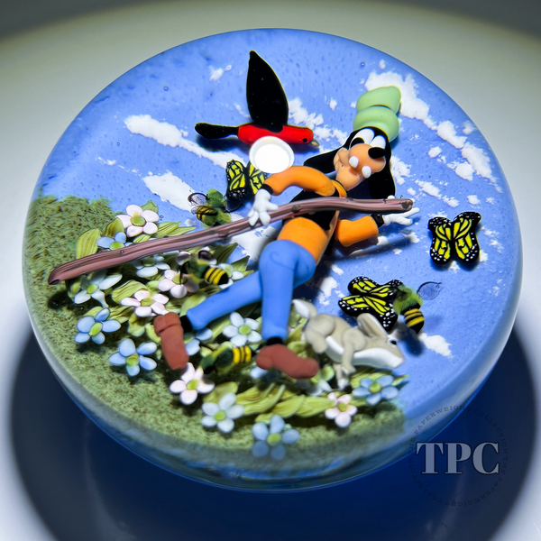 Clinton Smith 2024 Glass Art Paperweight Flamework Goofy with Numerous