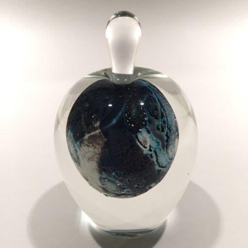 Vintage Josh Simpson Art Glass Paperweight Inhabited Planet Perfume Bo