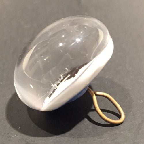 John Gooderham Art Glass Paperweight Button Cat & Butterfly Silhouette