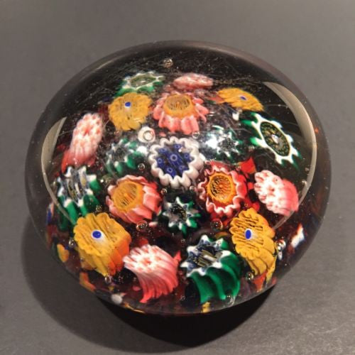 Antique German Silesia/Thuringia Art Glass Paperweight Complex Millefi