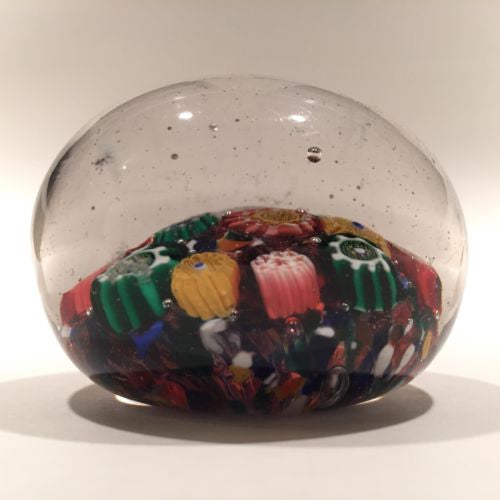 Antique German Silesia/Thuringia Art Glass Paperweight Complex Millefi