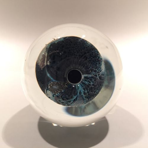 Vintage Josh Simpson Art Glass Paperweight Inhabited Planet Perfume Bo