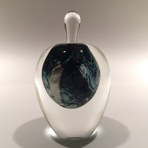 Vintage Josh Simpson Art Glass Paperweight Inhabited Planet Perfume Bo