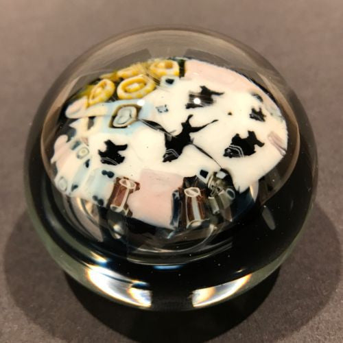 Signed Richard Ritter Art Glass Paperweight Millefiori & Fish Murrine