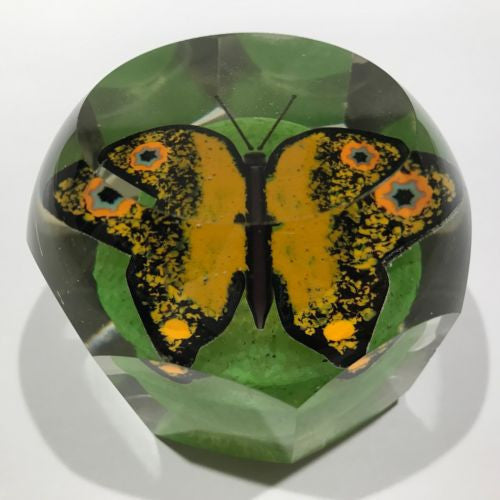 Antique German Thuringian Art Glass Paperweight Butterfly Millefiori W