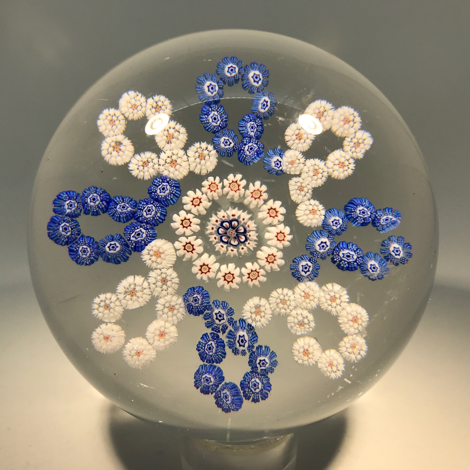 Antique Baccarat Art Glass Paperweight Interlaced Complex Millefiori G