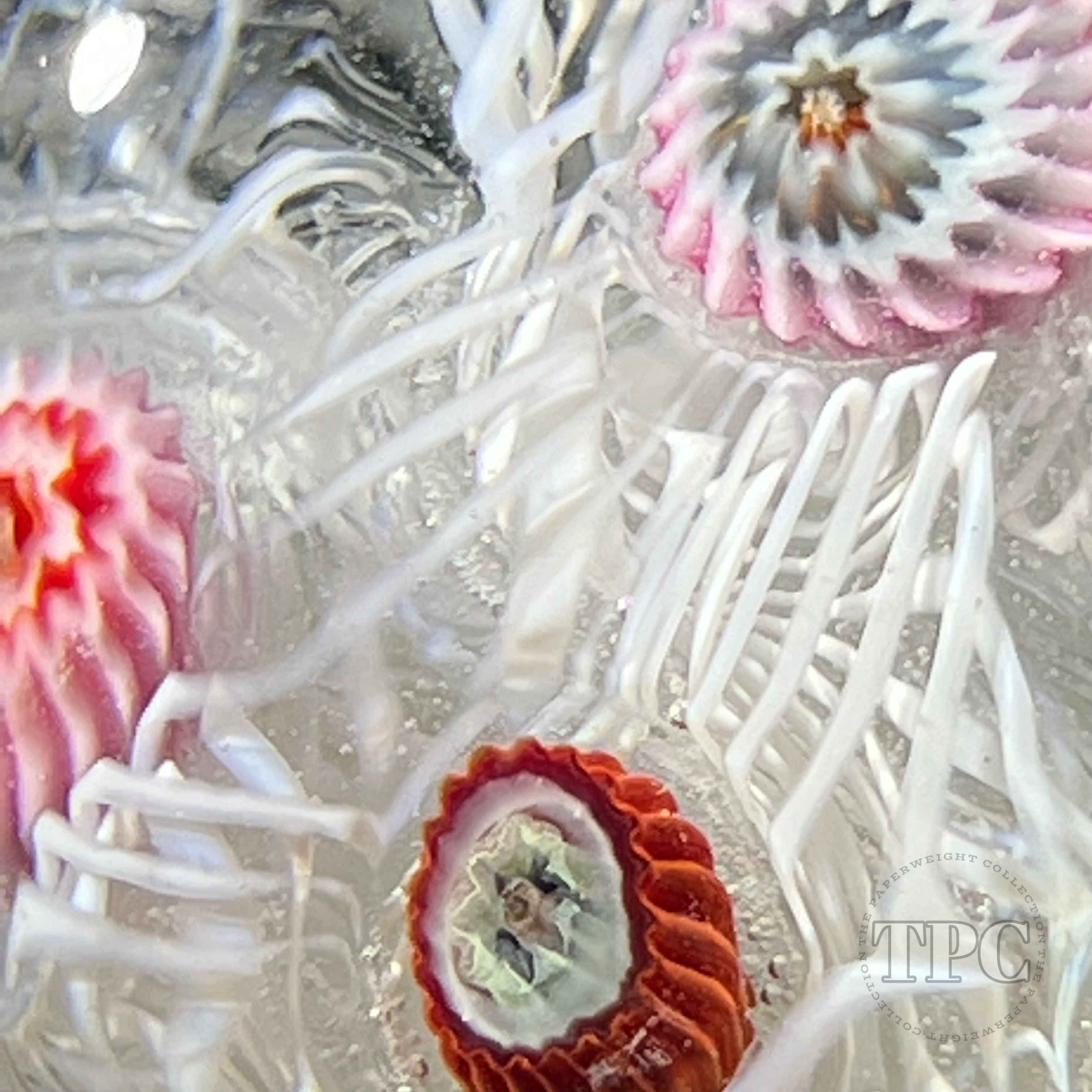 Vintage Strathearn Glass Art paperweight Colorful Spaced Millefiori on