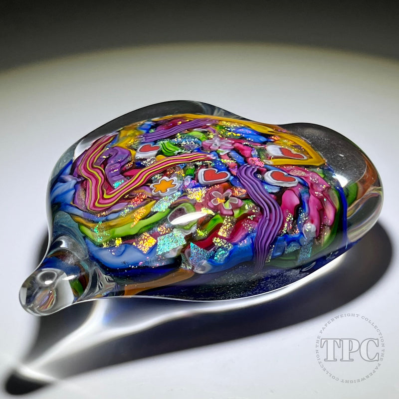 Signed Doug Sweet Glass Art Paperweight Dichroic Colorful Millefiori H