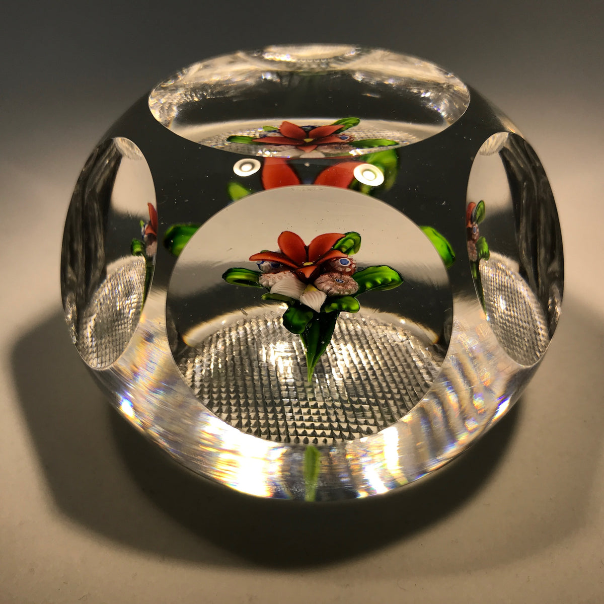 Antique Saint Louis Art Glass Paperweight Faceted Upright Lampwork Mil