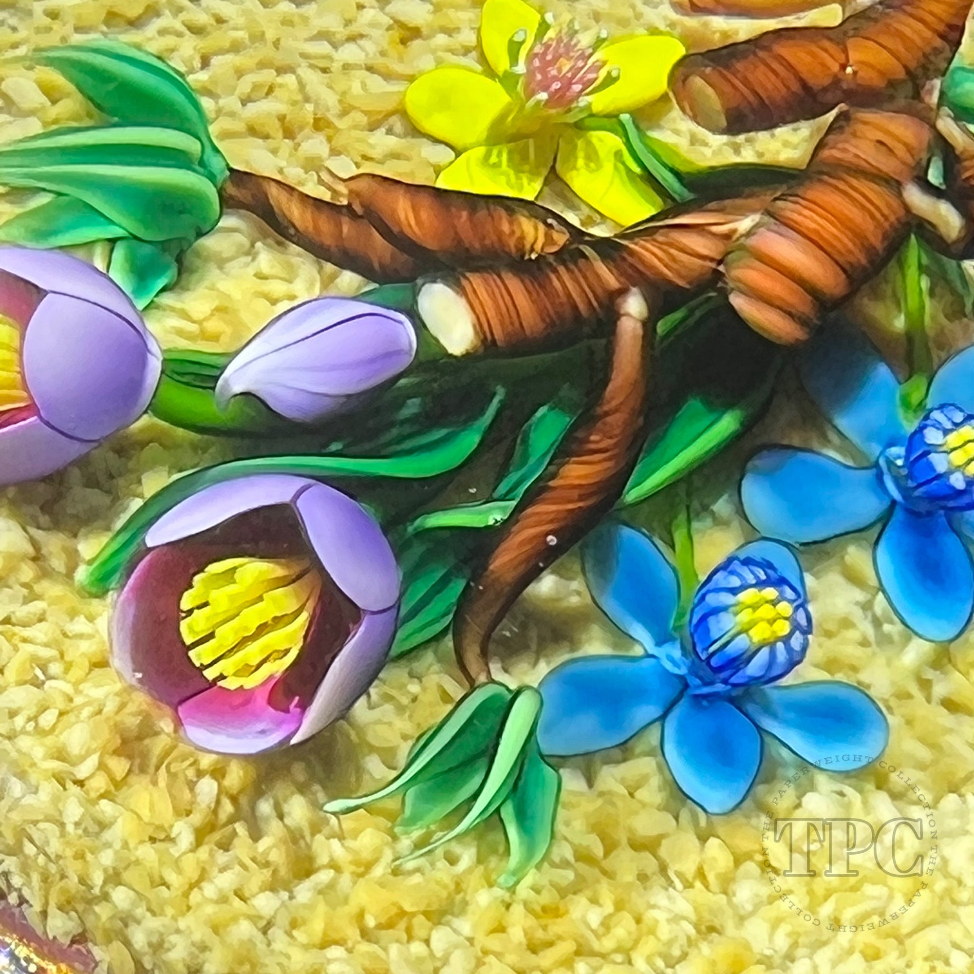 Signed Ken Rosenfeld 1992 Glass Art Paperweight Flamework Java Ginseng