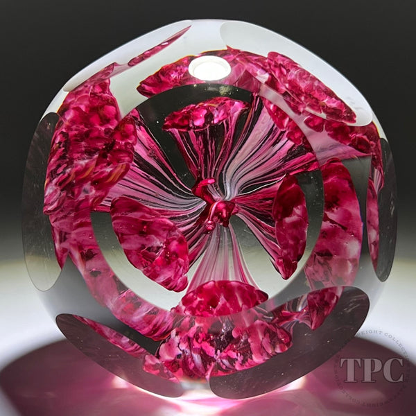 Uncommon Vintage Strathearn Glass Art paperweight Faceted Plum Colored