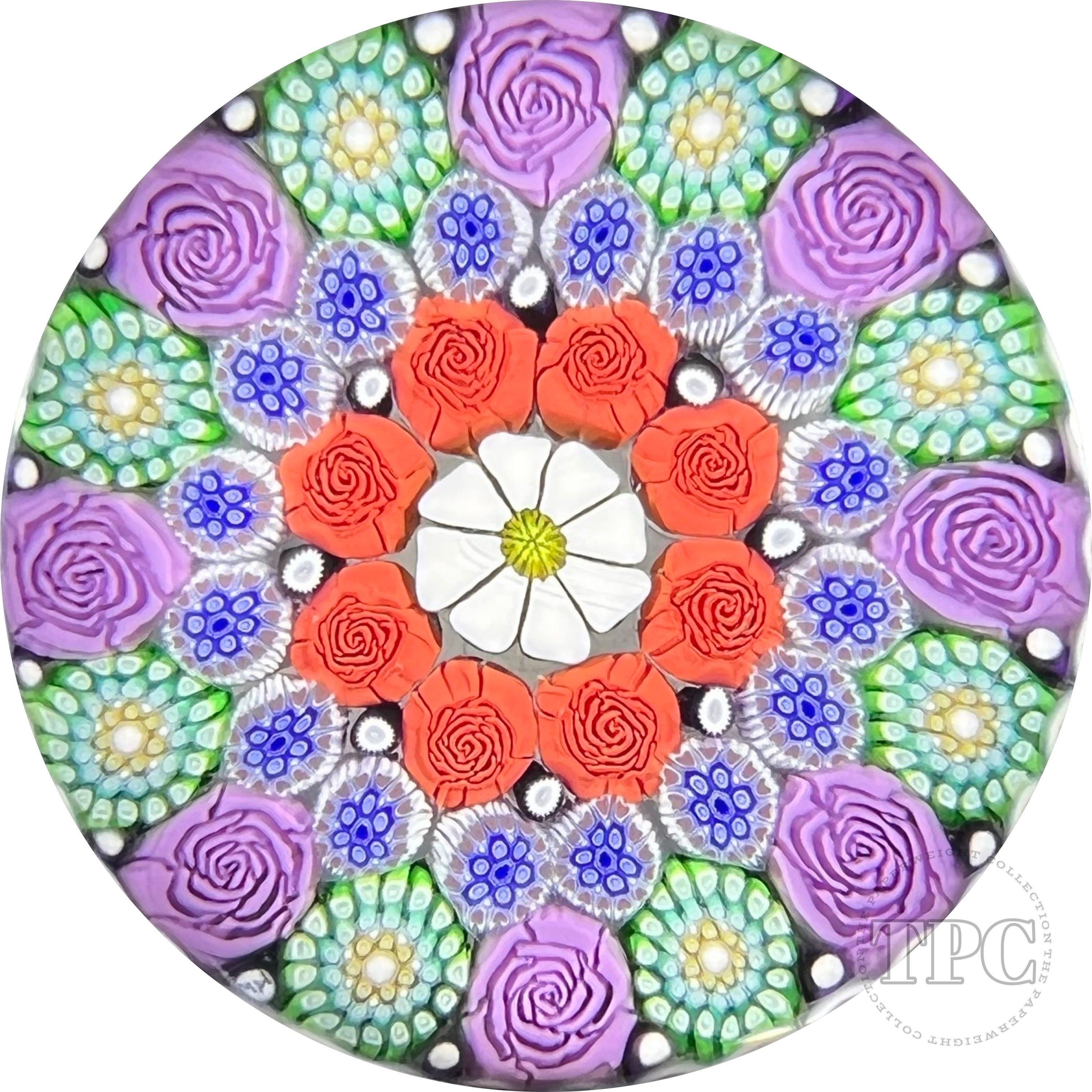 Michael Hunter 2022 Glass Art Paperweight Concentric Complex Millefior