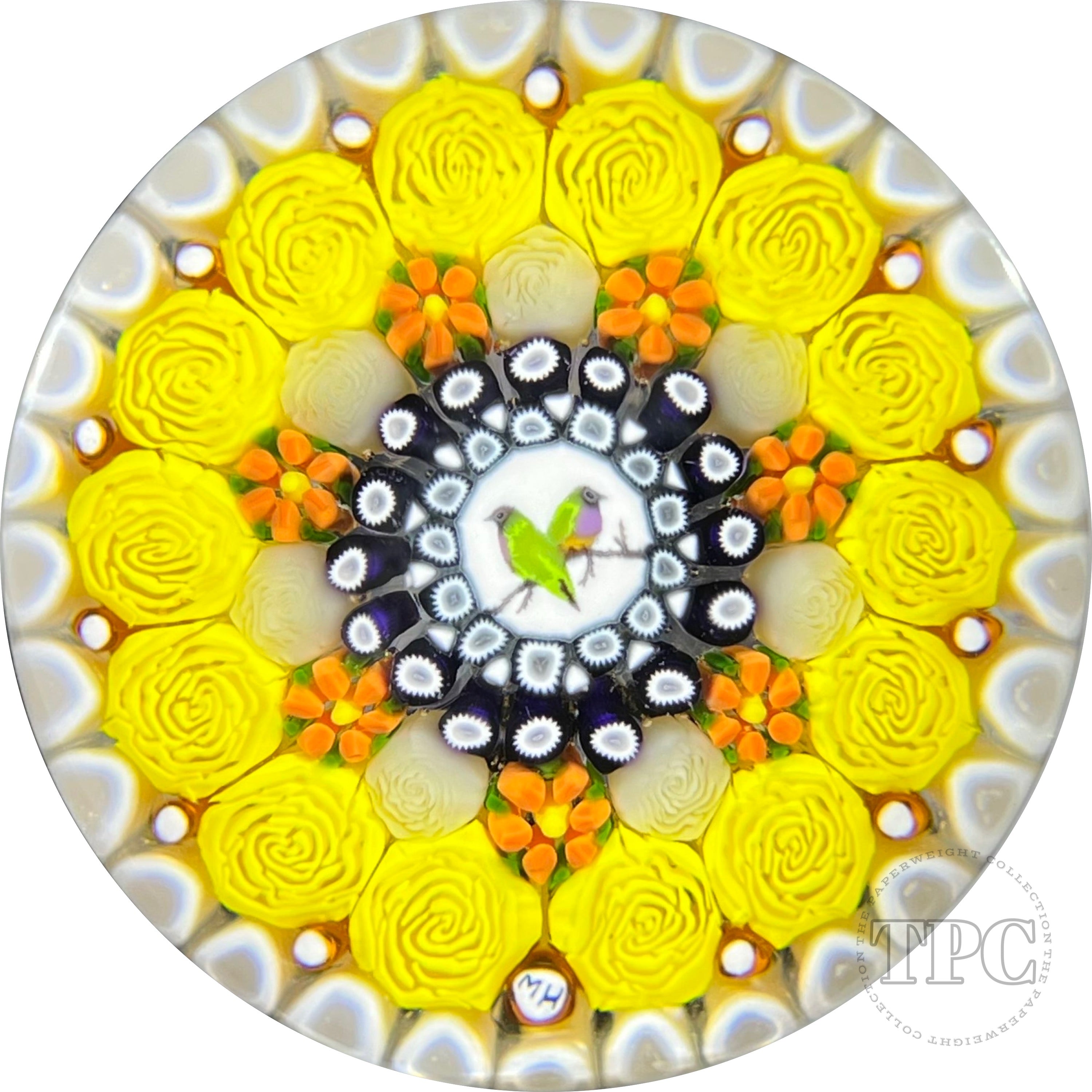 Michael Hunter 2022 Glass Art Paperweight Concentric Complex Millefior