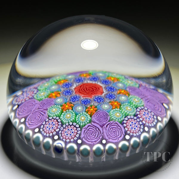 Michael Hunter 2022 Glass Art Paperweight Patterned Complex Millefiori