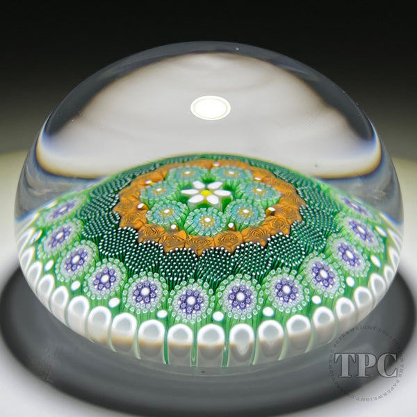 Michael Hunter 2022 Glass Art Paperweight Concentric Complex Millefior