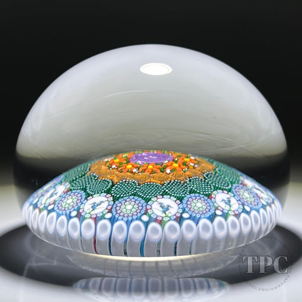 Michael Hunter 2022 Glass Art Paperweight Concentric Complex Millefior