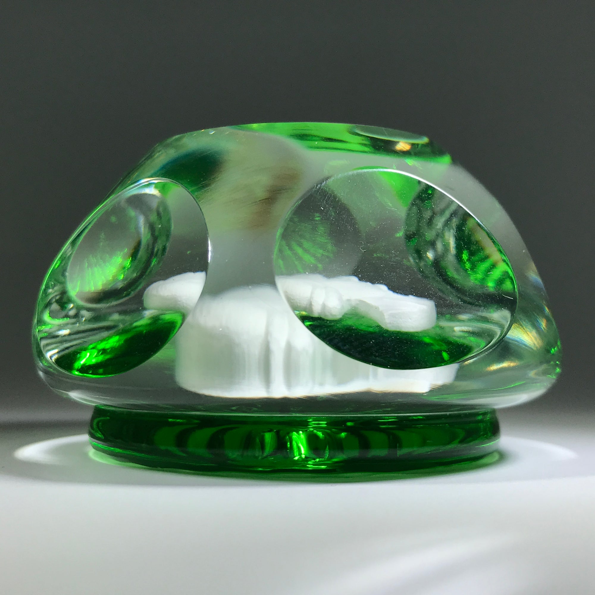 Vintage Robert Hamon Art Glass Paperweight George Washington Sulphide