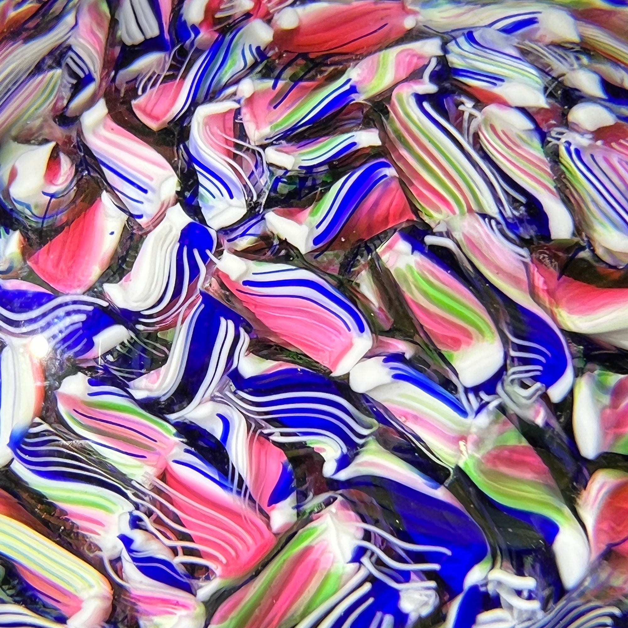 Modern Baccarat Colorful Glass Art Paperweight Macedoine Twists Scramb
