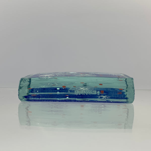 Rare Francis & Michael Higgins Art Glass Fused Slab Paperweight Modern