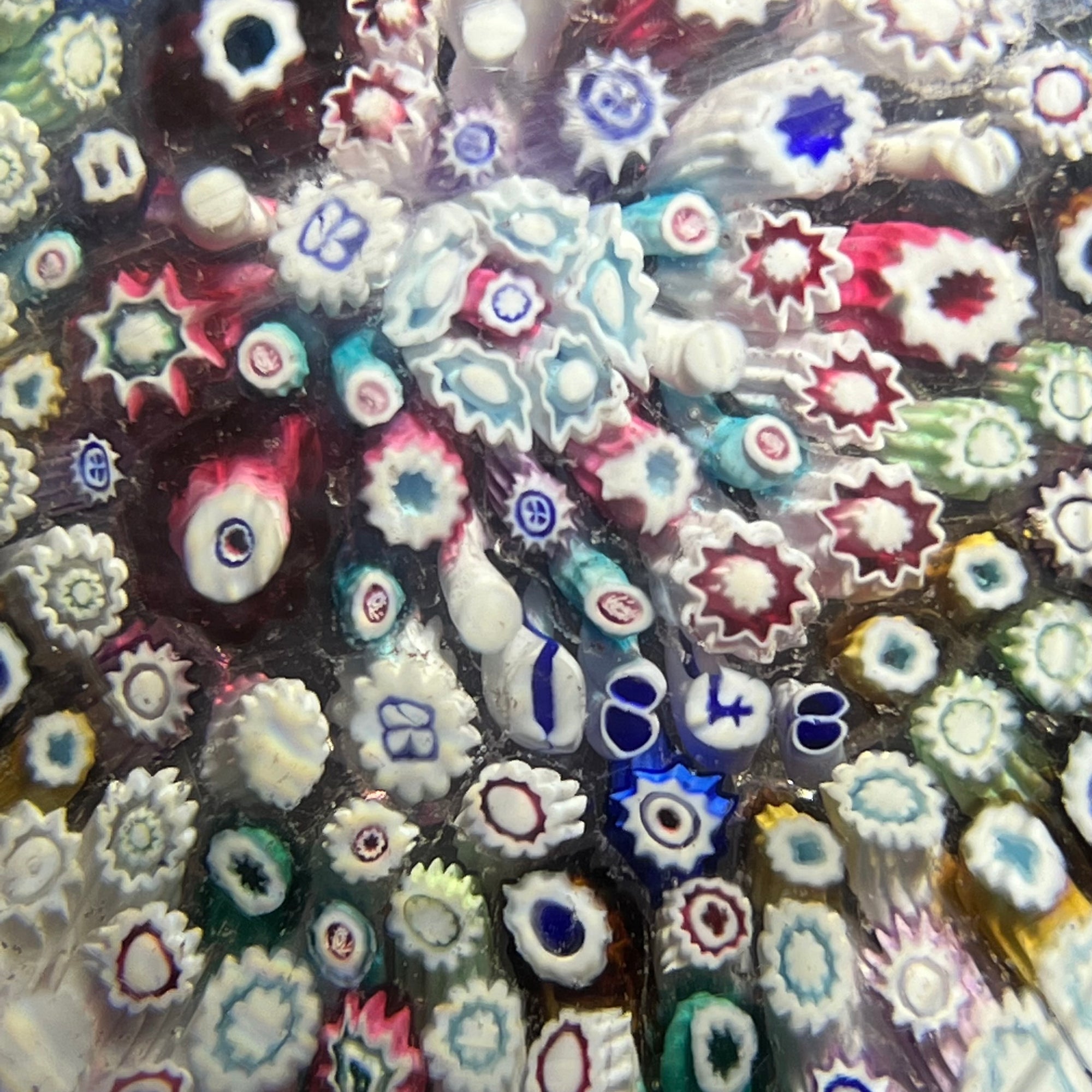 Antique Arculus Old English Closepack Millefiori Low Dome Paperweight