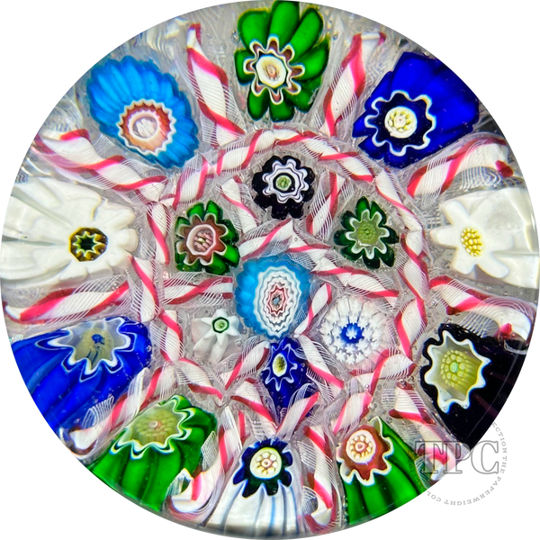 Uncommon Antique Clichy Glass Art Paperweight Millefiori Chequer With