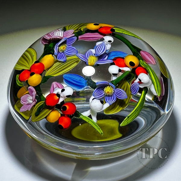 Colin Richardson 2022 Glass Art Paperweight Flamework Floral Bouquet