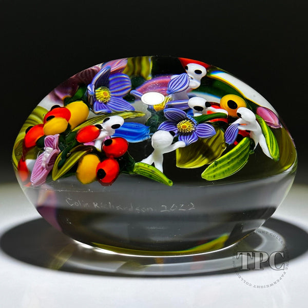 Colin Richardson 2022 Glass Art Paperweight Flamework Floral Bouquet