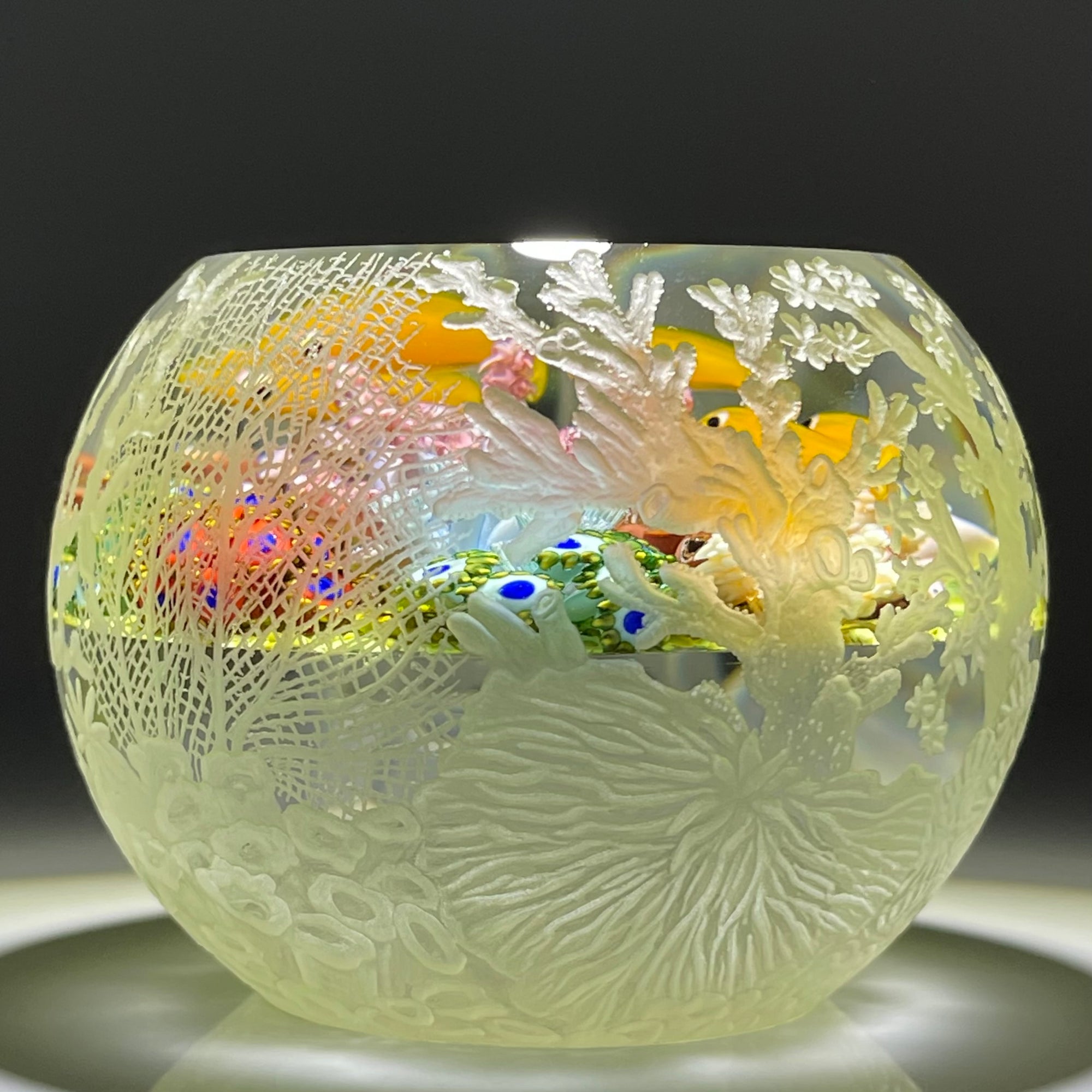 Cathy Richardson 2021 Flamework Coral Reef with All Over Surface Engra