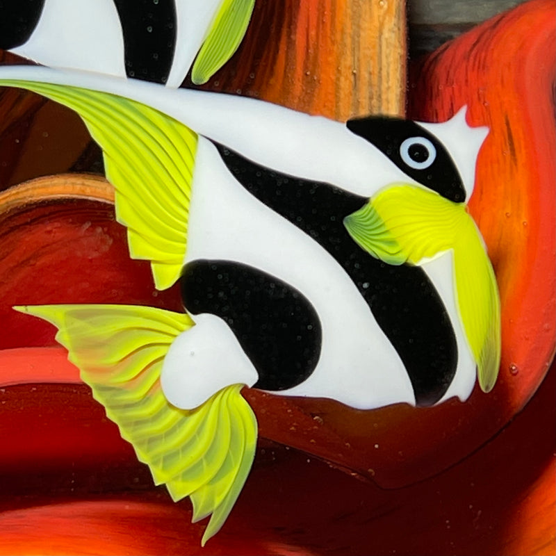 Huge 10lb+ Orient & Flume Torchwork Coral Reef & Tropical Fish Glass A