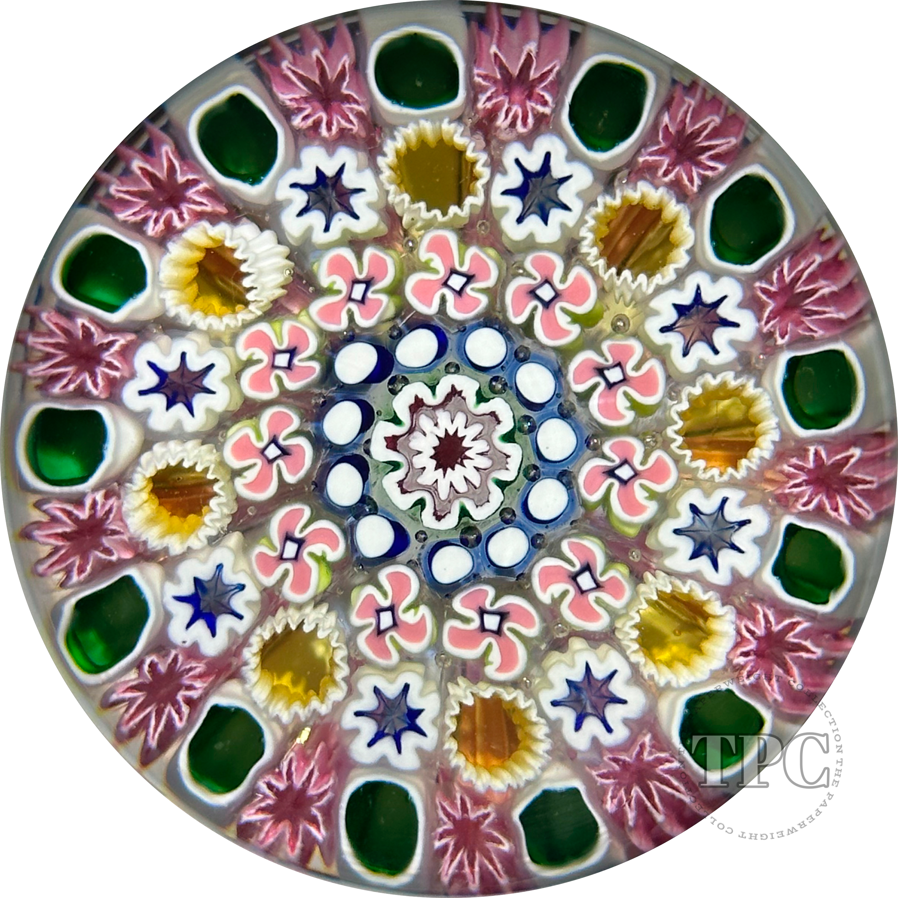 Damon MacNaught 2023 Glass Art Paperweight Complex Concentric Millefio