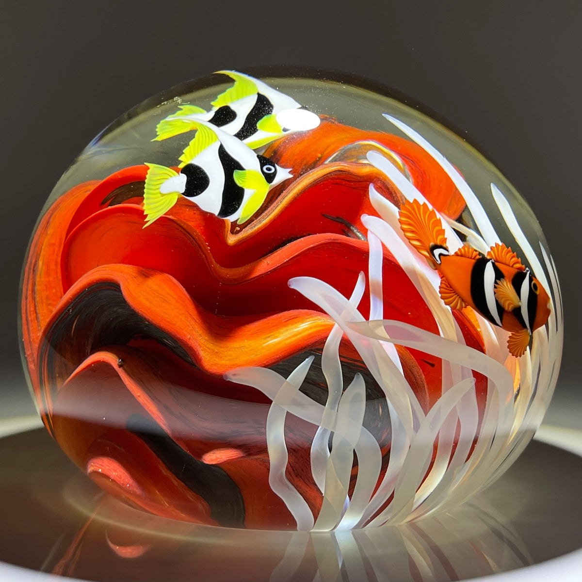 Huge 10lb+ Orient & Flume Torchwork Coral Reef & Tropical Fish Glass A