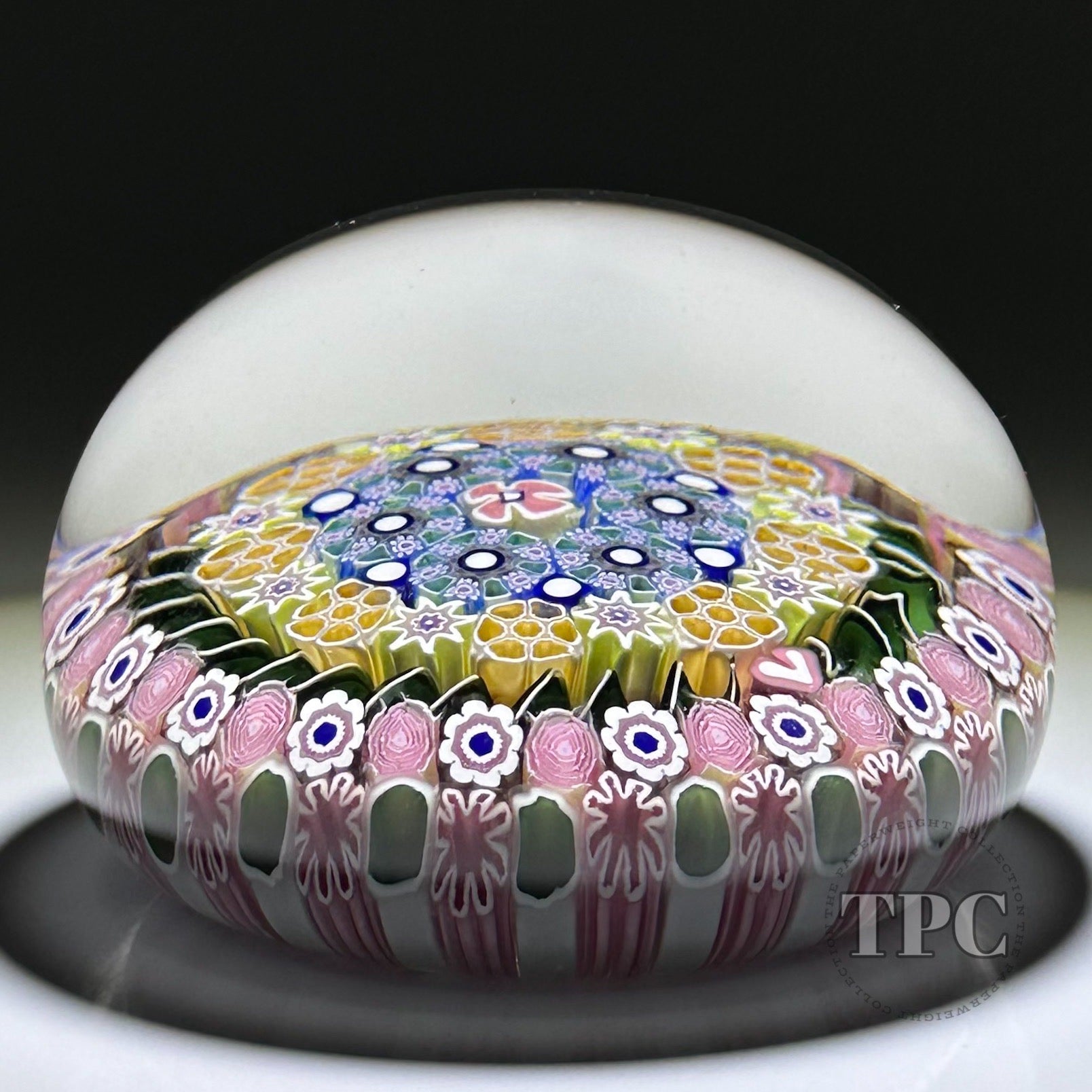 Damon MacNaught 2022 Glass Art Paperweight Complex Concentric Millefio