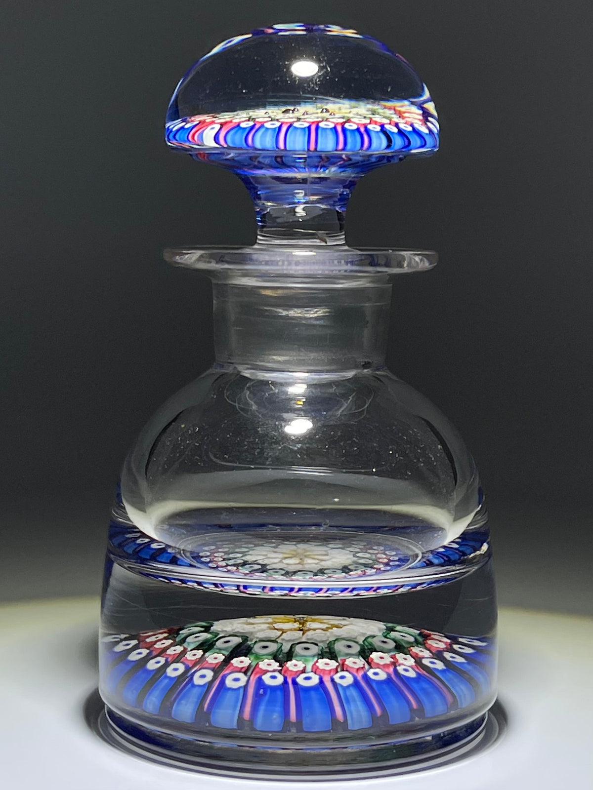 Early Whitefriars Concentric Millefiori Paperweight Style Inkwell