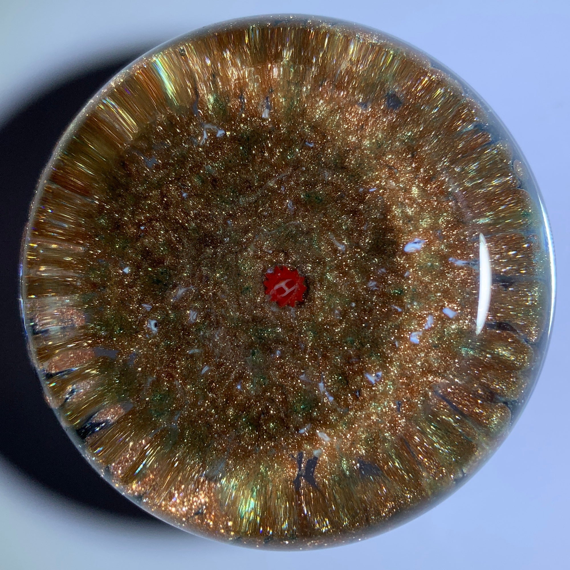 James Hart Complex Concentric Millefiori on Aventurine Ground