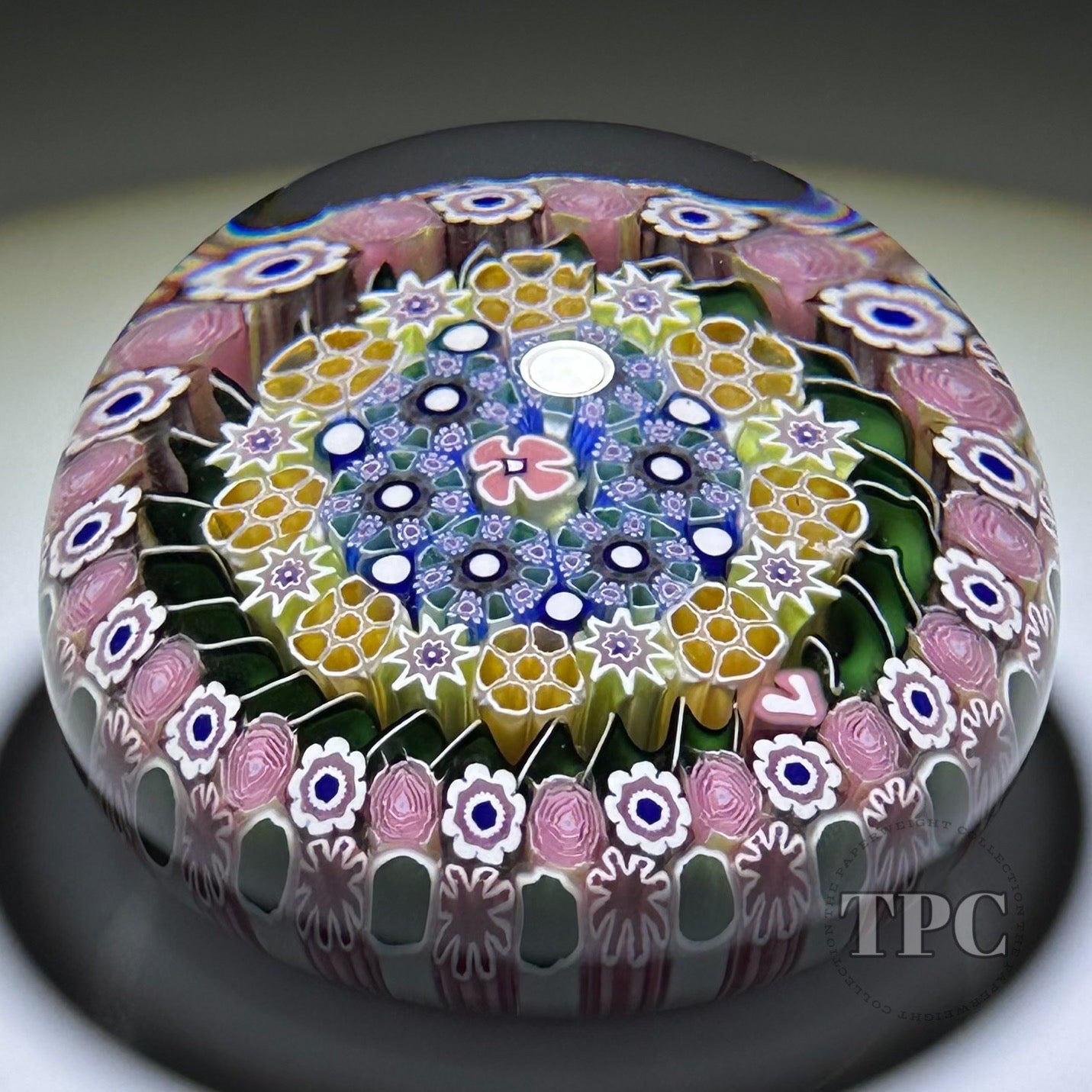 Damon MacNaught 2022 Glass Art Paperweight Complex Concentric Millefio