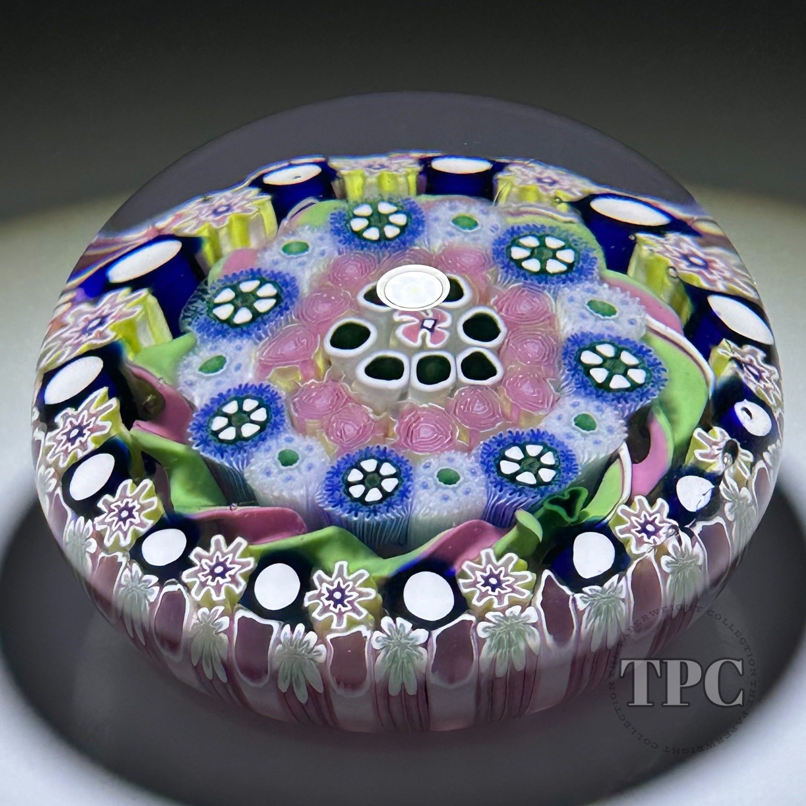 Damon MacNaught 2022 Glass Art Paperweight Complex Concentric Millefio