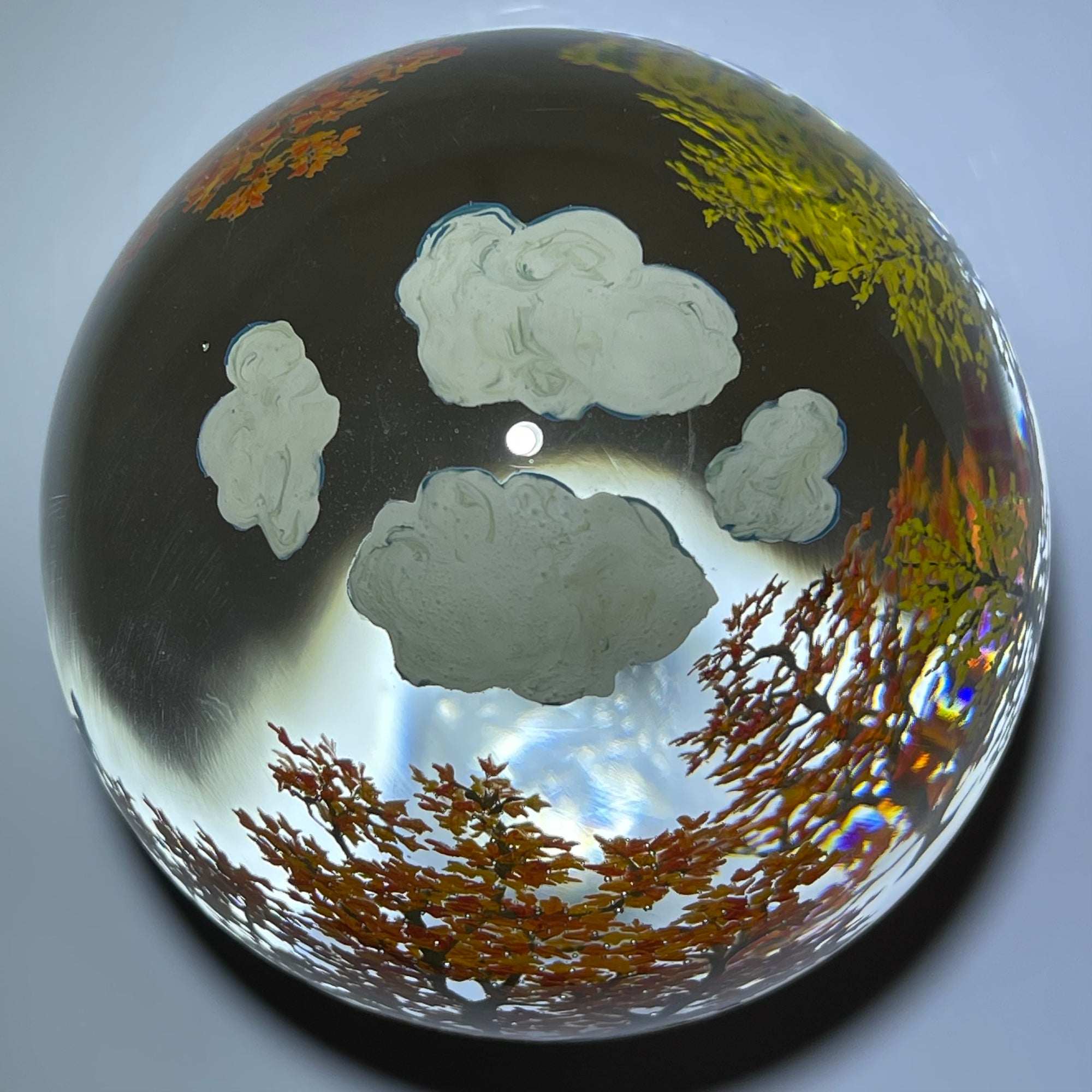 Alison Ruzsa 2019 Autumn Peacock Feeding Encapsulated Hand-paint Ename